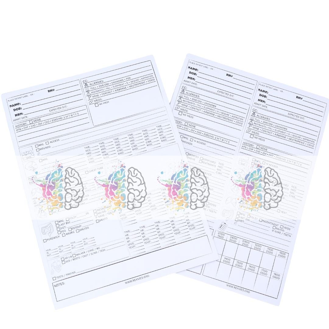 NURSE 'BRAIN' REPORT Writing Notepads - Etsy
