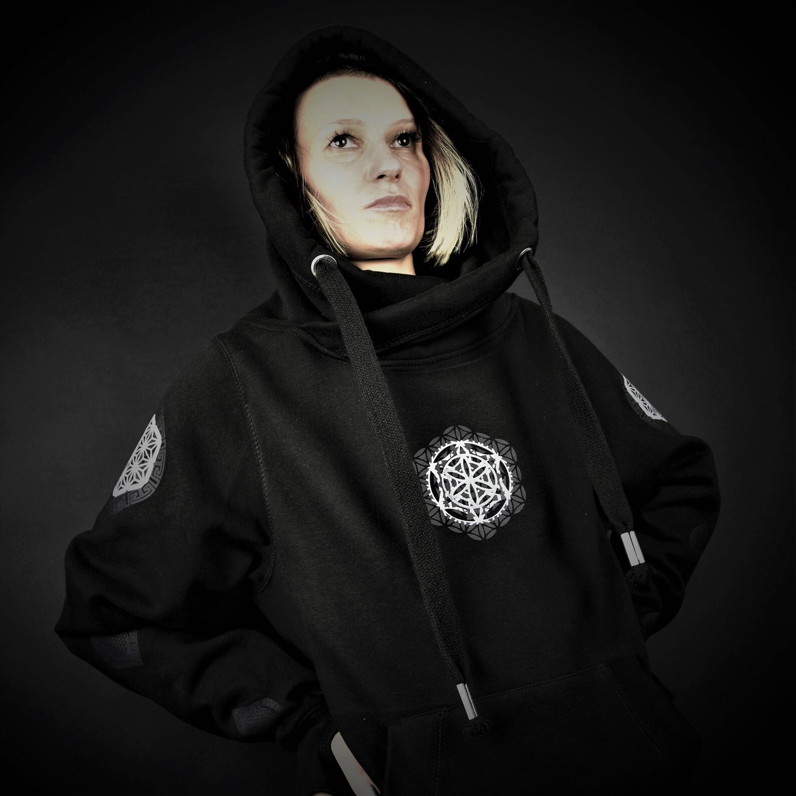 Hand Decorated Sacred Geometry "metatron's Black Hoodie" - Etsy