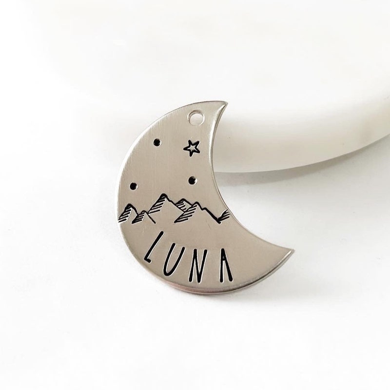 Moon Dog Tag - Etsy