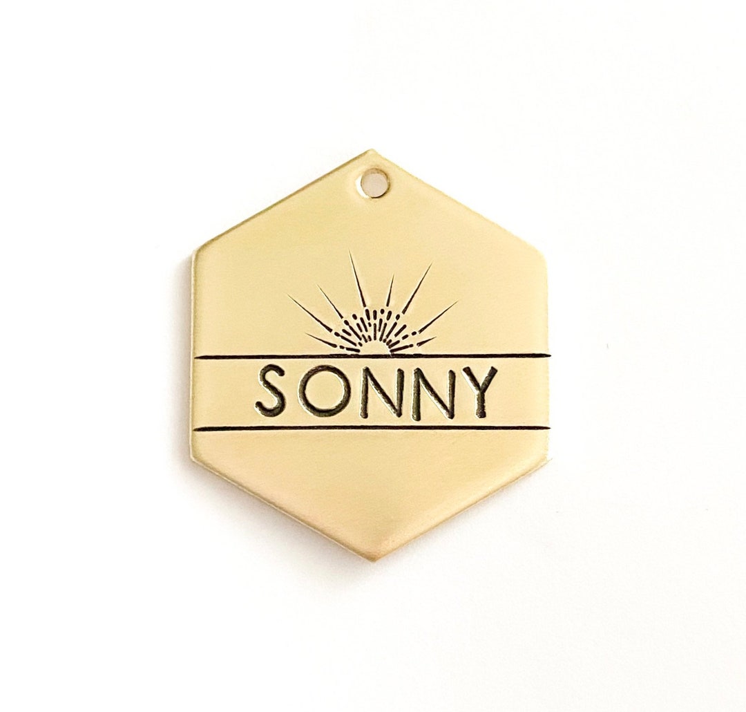 Sun Dog Tag, Pet ID Tag, Personalized Dog Tag, Custom Dog Tag, Sunset ...