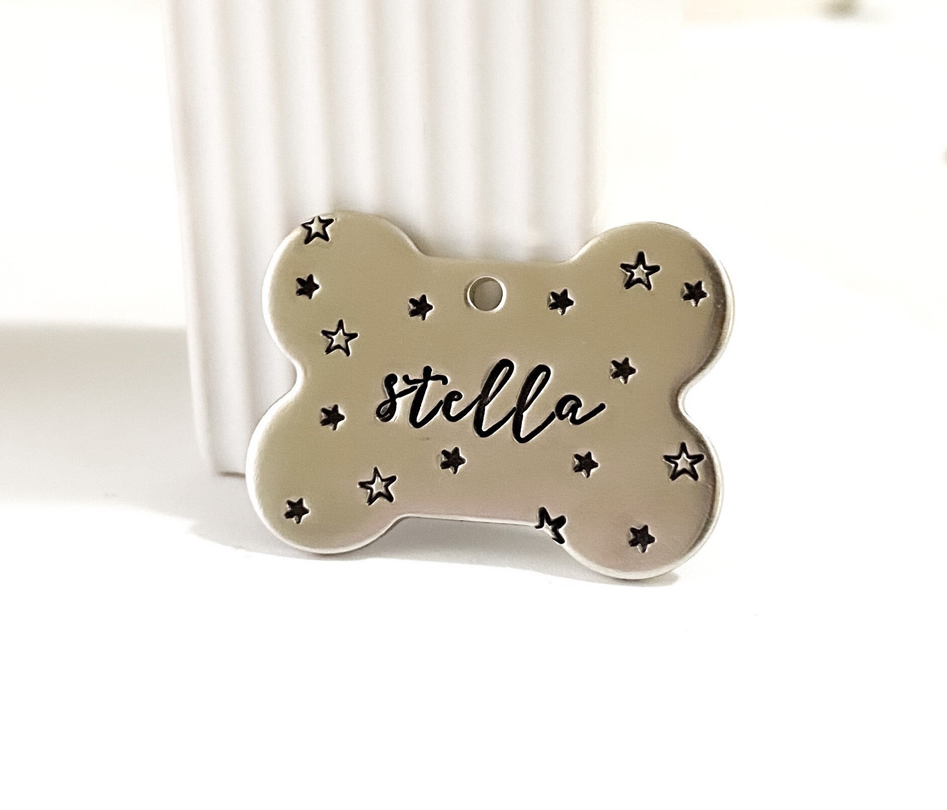 Bone Dog Tag Pet ID Tag Gold Bone Silver Bone Personalized - Etsy