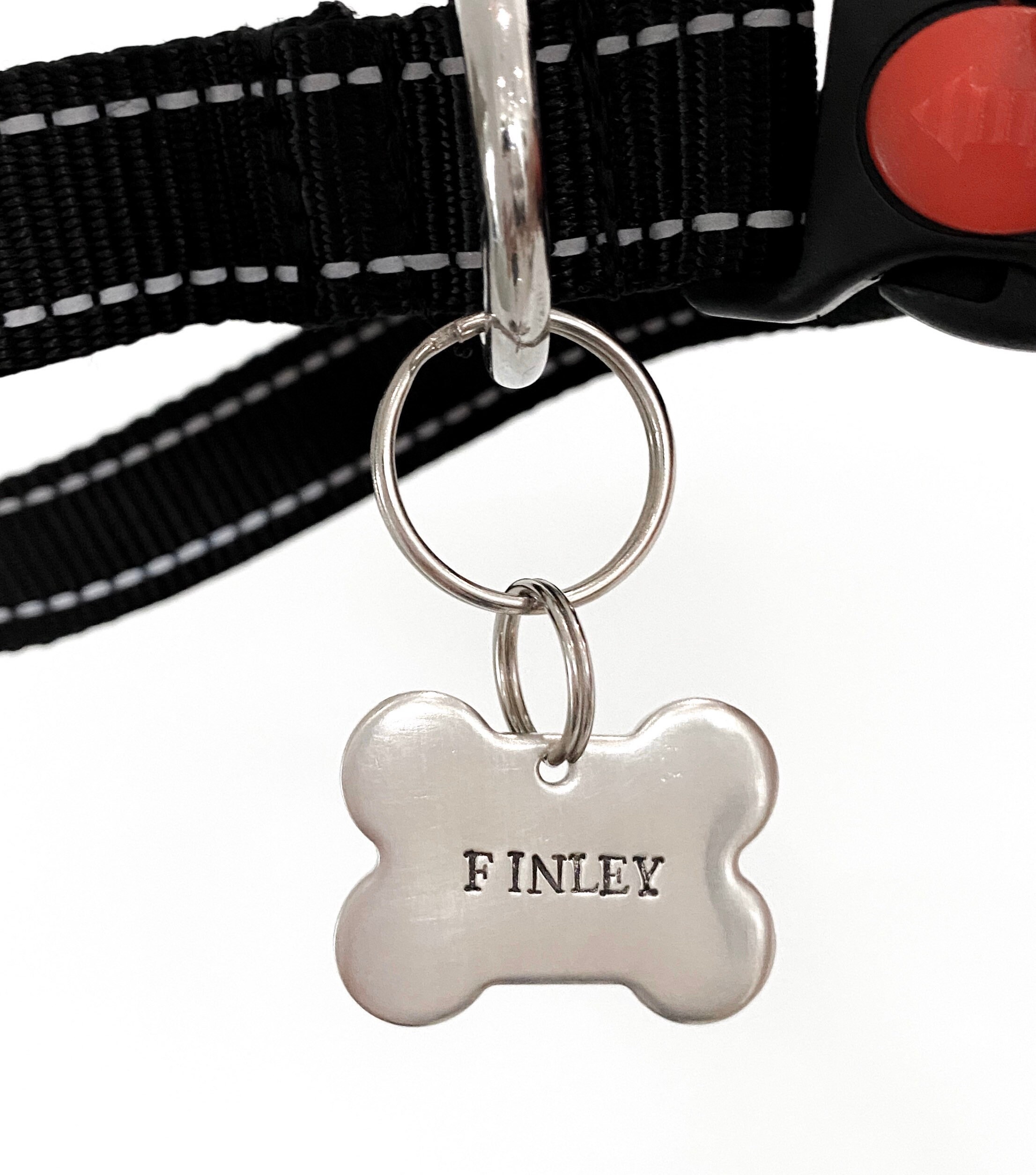 Bone Dog Tag Pet ID Tag Gold Bone Silver Bone Personalized - Etsy