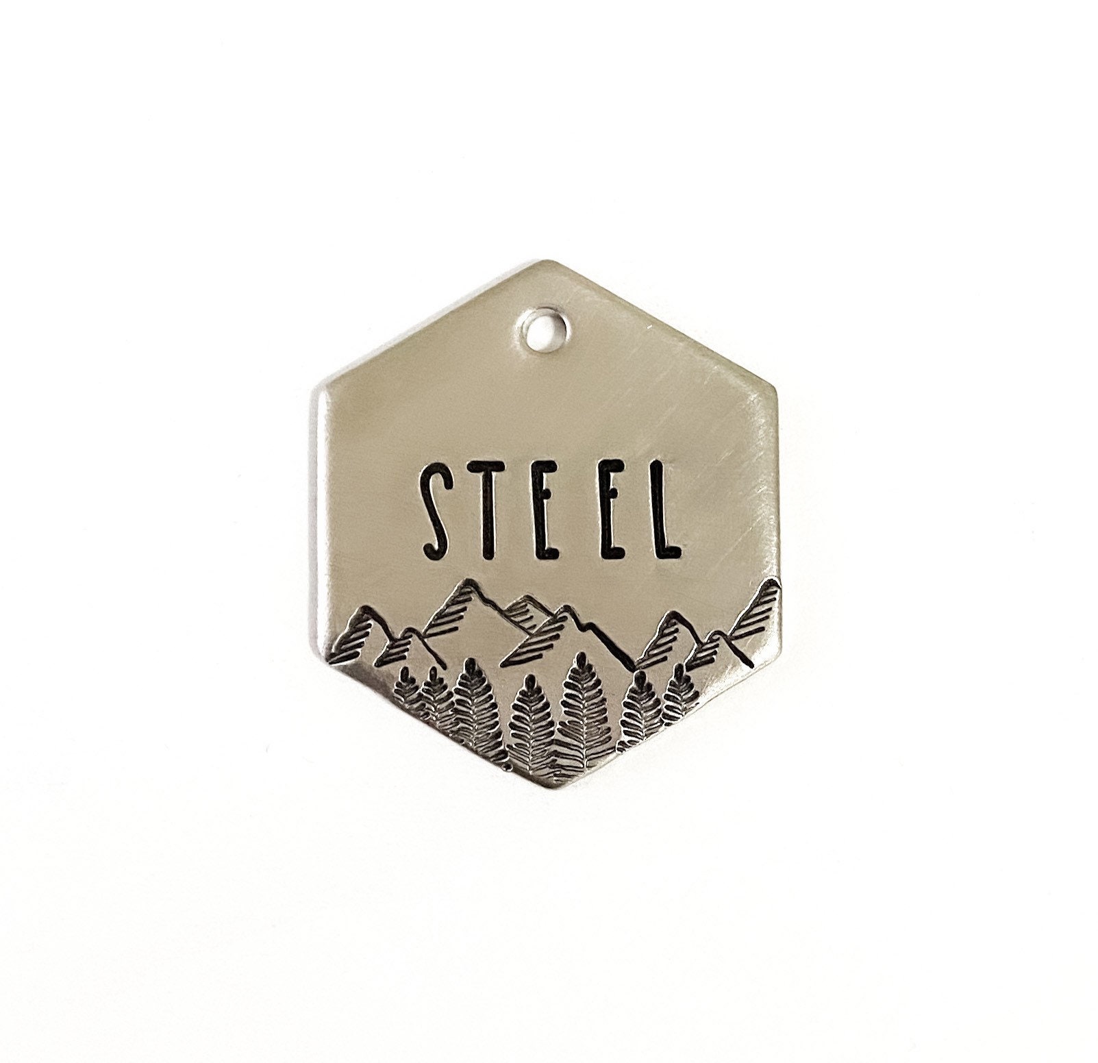 Mountains Dog Tag Pet ID Tag Trees Dog Tag Personalized Dog | Etsy