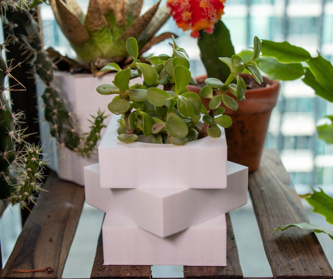 3D Printed Modern-style Blocks Planter - Etsy