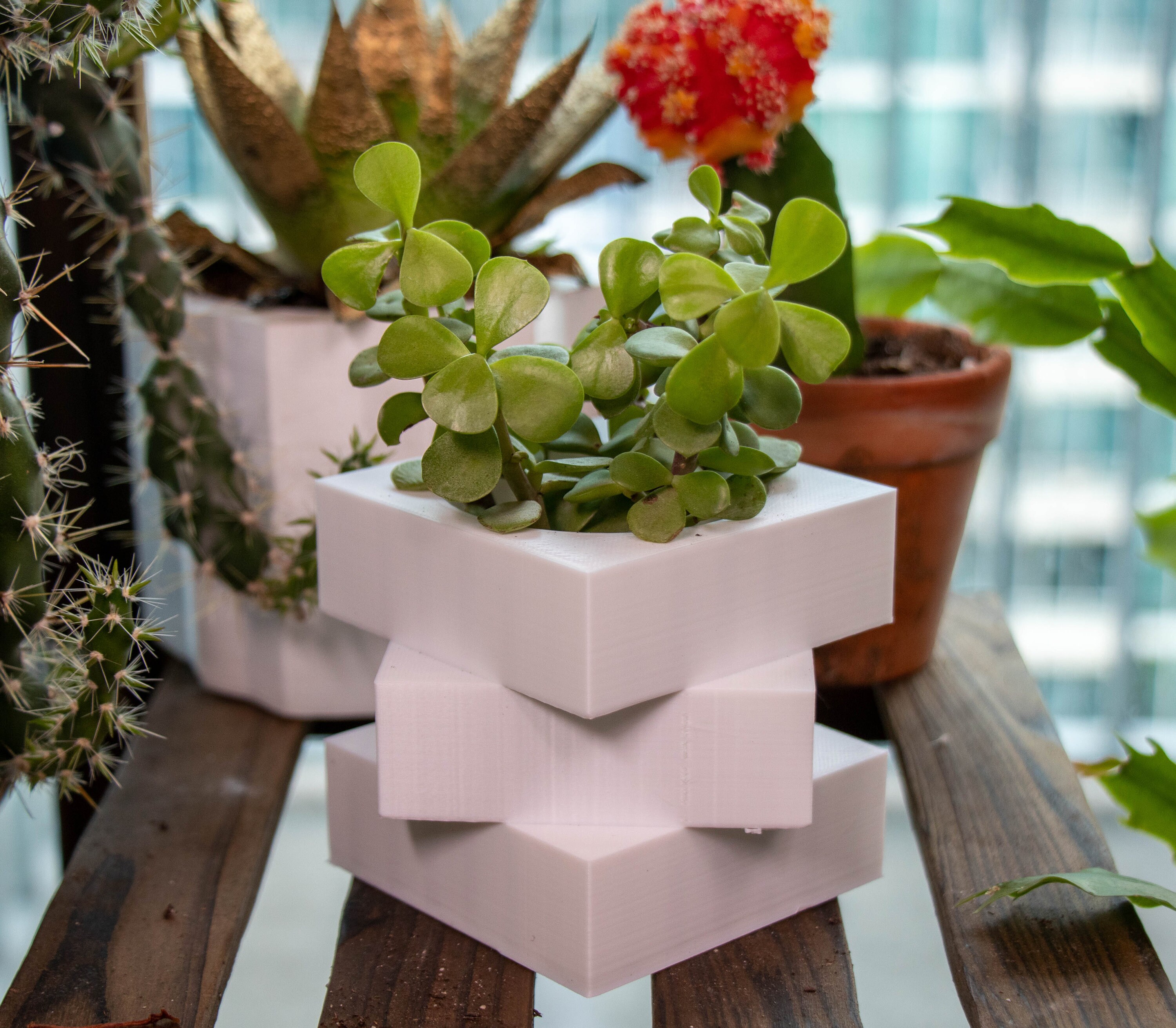 3D Printed Modern-style Blocks Planter - Etsy