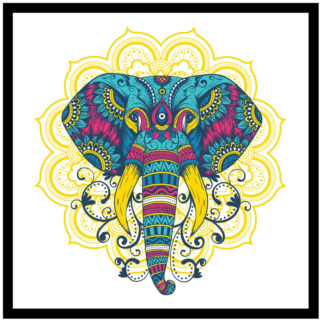Elephant Mandala | Art Print | 10 X 10 Inches | Digital Download - Etsy