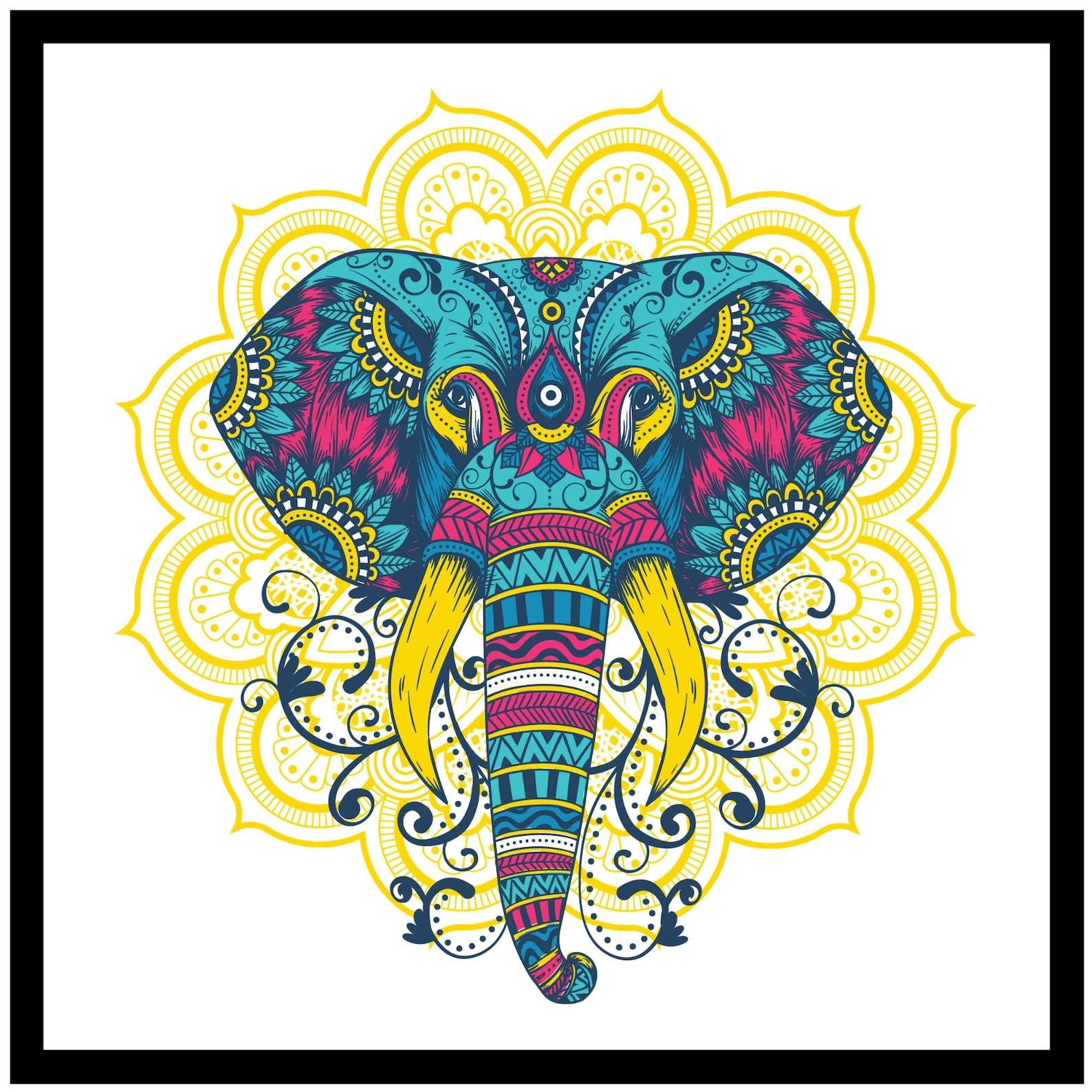 Elephant Mandala | Art Print | 10 X 10 Inches | Digital Download - Etsy