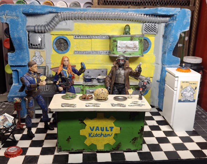 Fallout Diorama - Vault Kitchen [free Set of 3 Postcards and Bottle ...