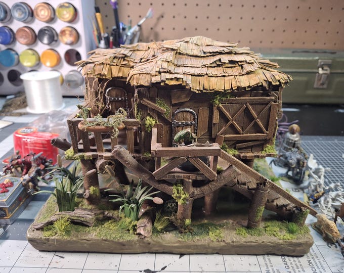Miniature Wood Cabin / Swamp Hut. Tabletop Terrain Modular Terrain - Etsy