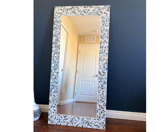 Mosaic Blue Mirrormirror Wall Decorfull Length Mirrorvanity - Etsy