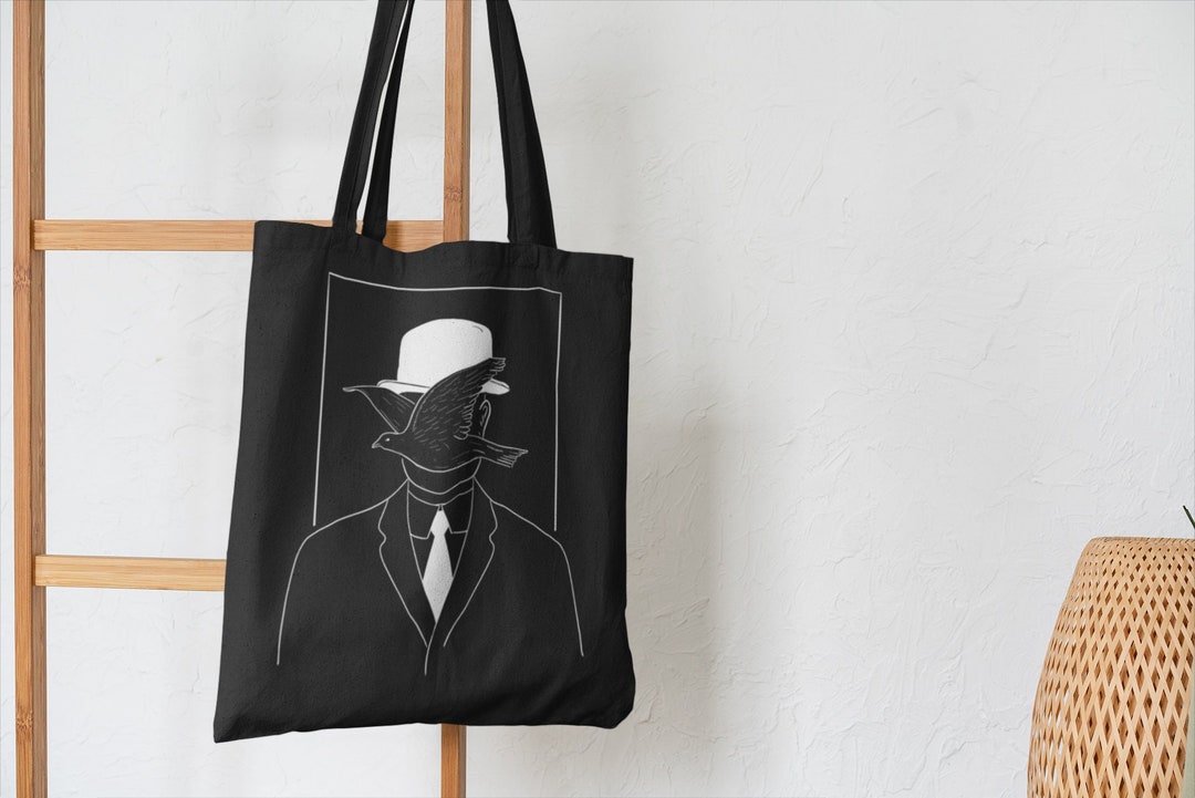 Magritte Inspired One Line Abstract Art Tote Bag - Minimal Art ...