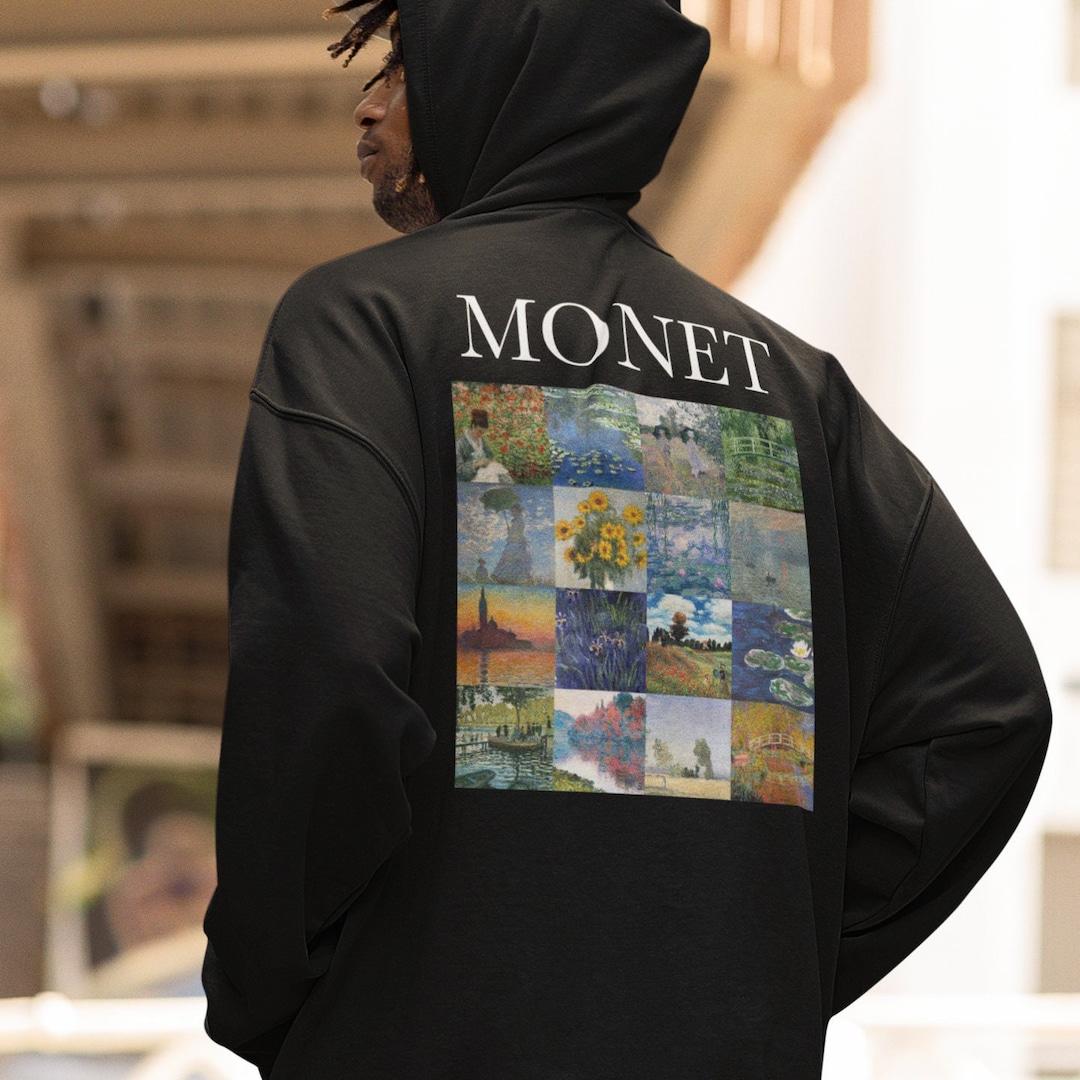 Claude Monet Hoodie Tribute - Water Lilies Backprint Hoodie Sweatshirt ...