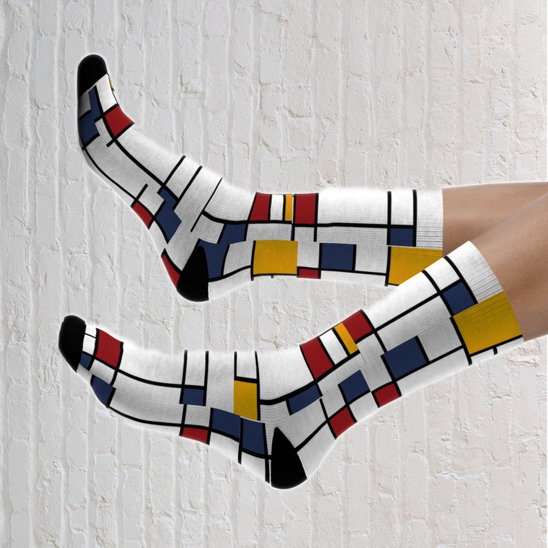 Tribute to Mondrian Art Socks - Etsy