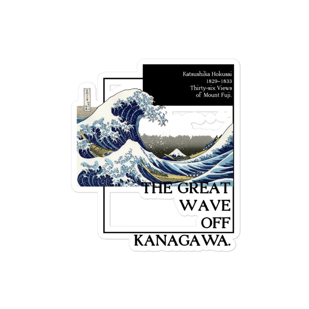 The Great Wave Sticker Kanagawa Aesthetic Art Sticker Notebook Sticker ...