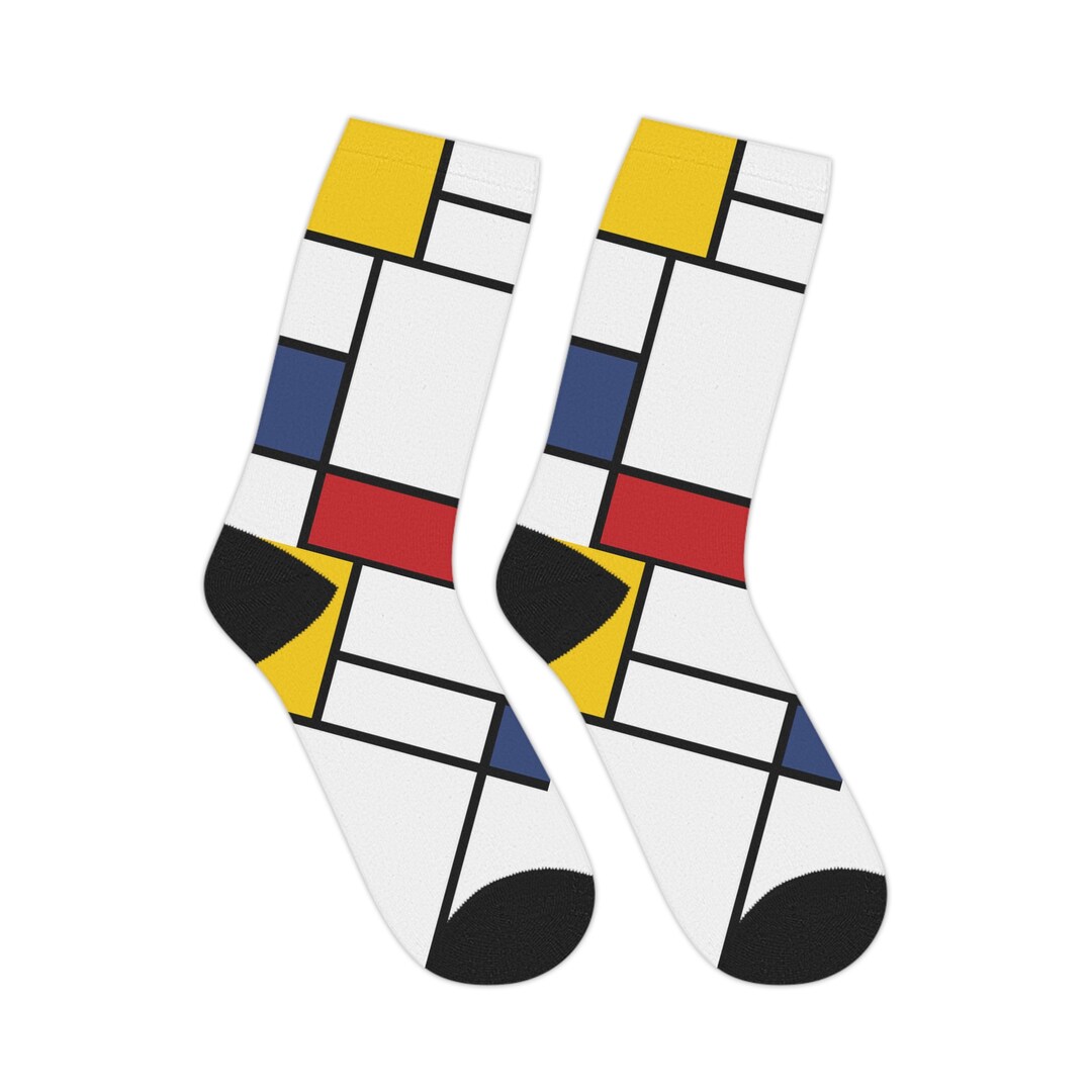 Tribute to Mondrian - Art Socks - Etsy