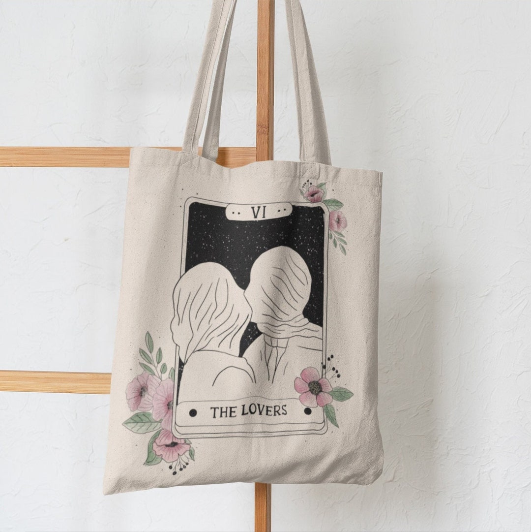 The Lovers Tote Bag - Tribute to Magritte Bag - Tarot Card the Lovers ...