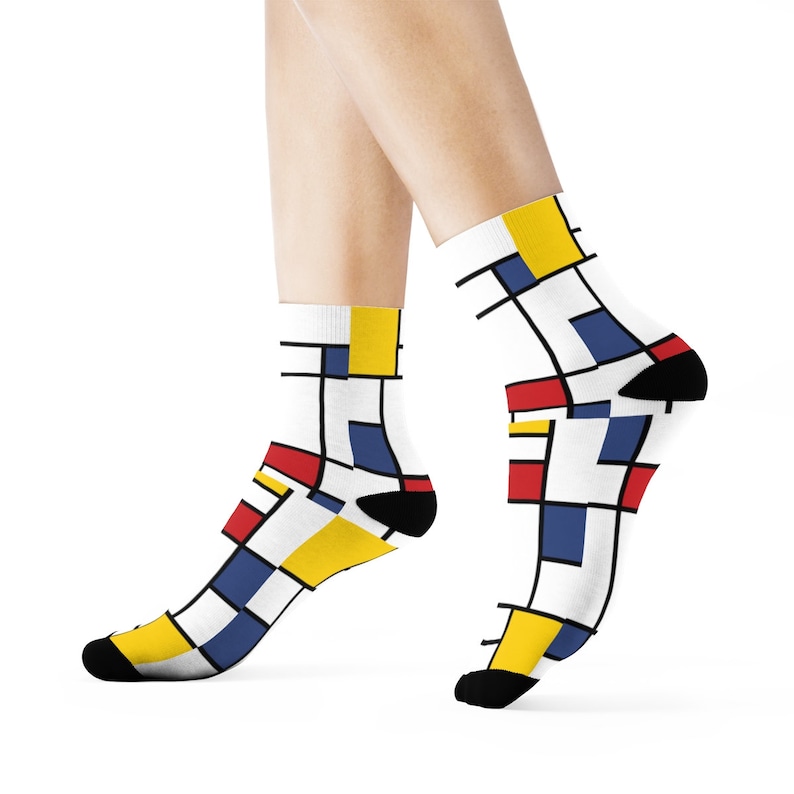 Tribute to Mondrian Art Socks | Etsy