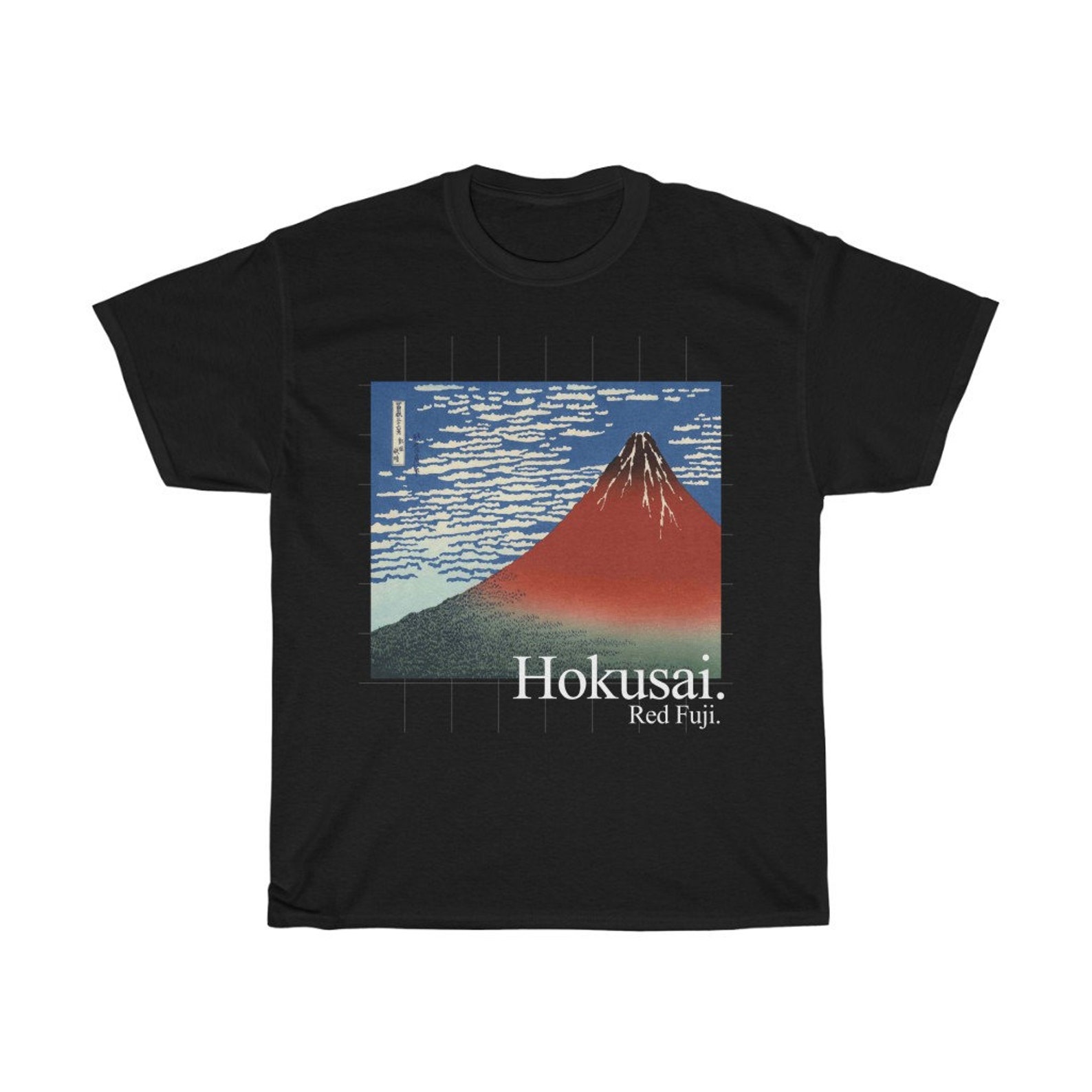 Hokusai Shirt - Aesthetic Japanese Art Red Fuji Unisex Shirt - Etsy