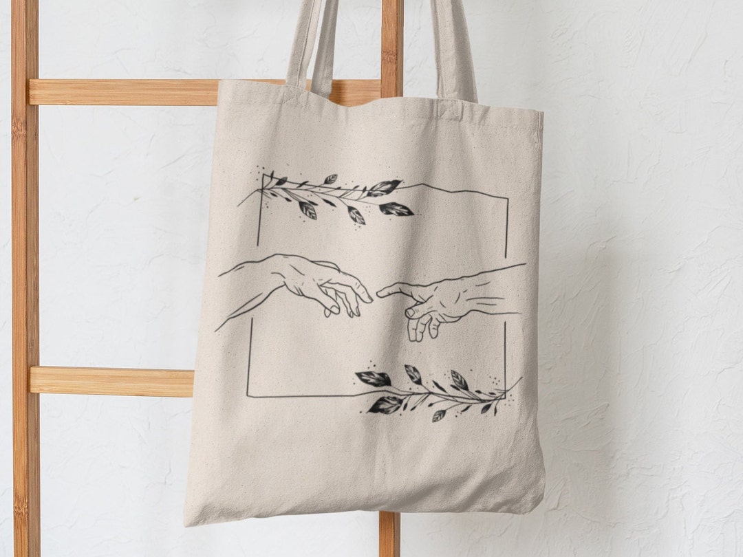 Michelangelo One Line Abstract Art Tote Bag - Minimal Art Aesthetic ...