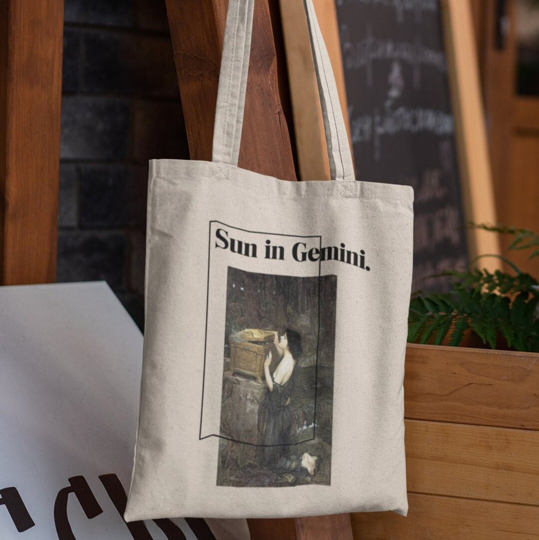 Gemini Horoscope Zodiac Tote Bag Art Inspired, Gemini Birthday Gift ...