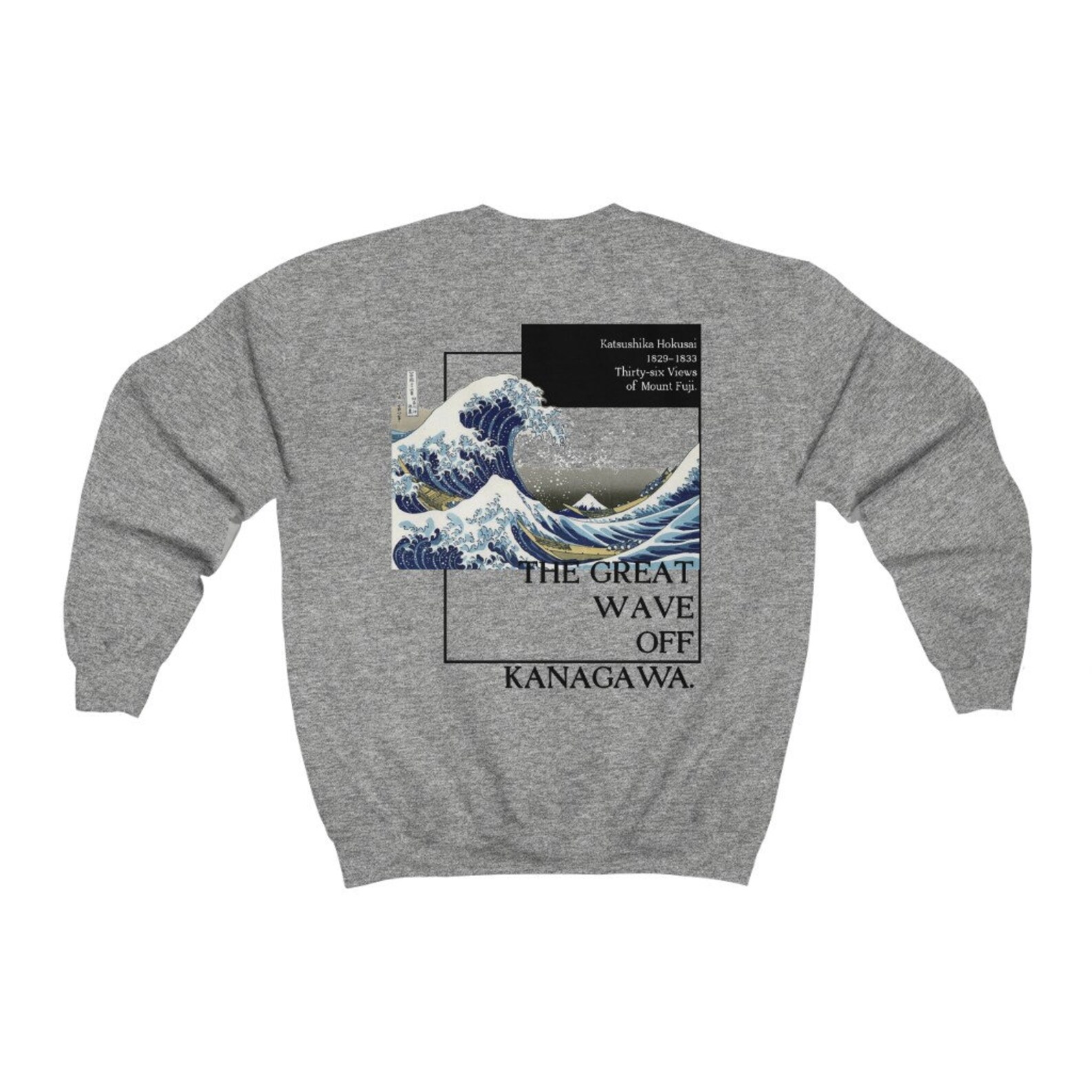 The Great Wave Sweatshirt Kanagawa Aesthetic Clothing %100 - Etsy