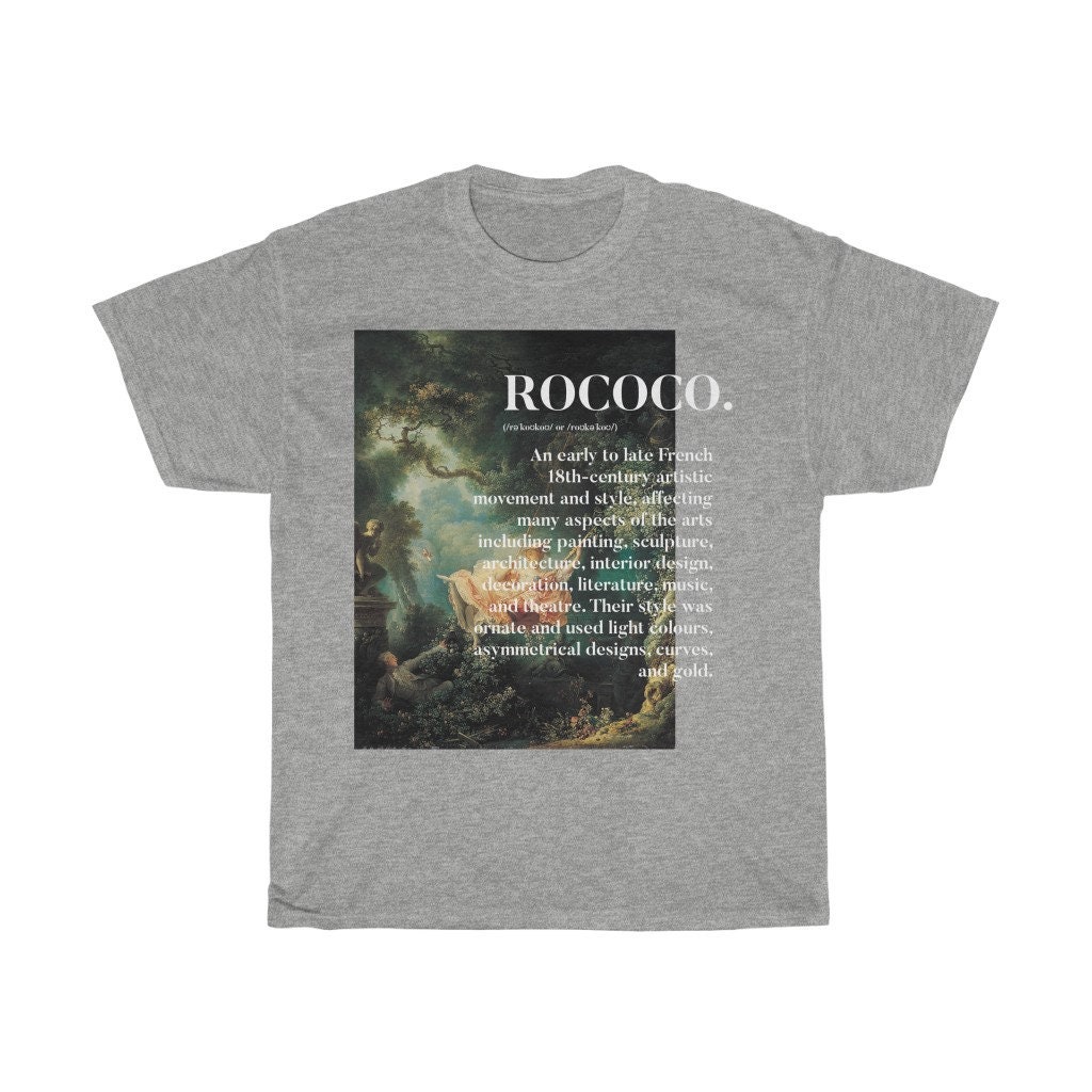 Art Shirt Unisex - Art Movement Aesthetic Rococo Shirt%100 High Quality ...