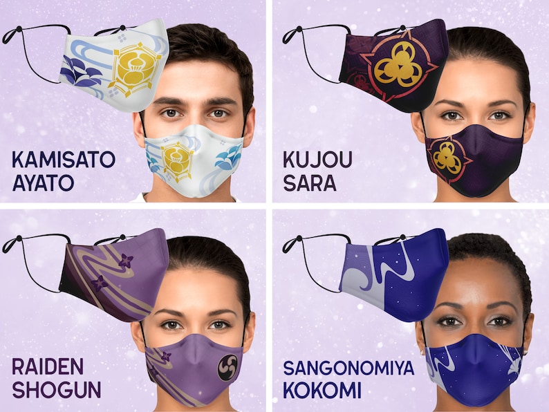 Genshin Impact Inazuma Character Masks - Etsy