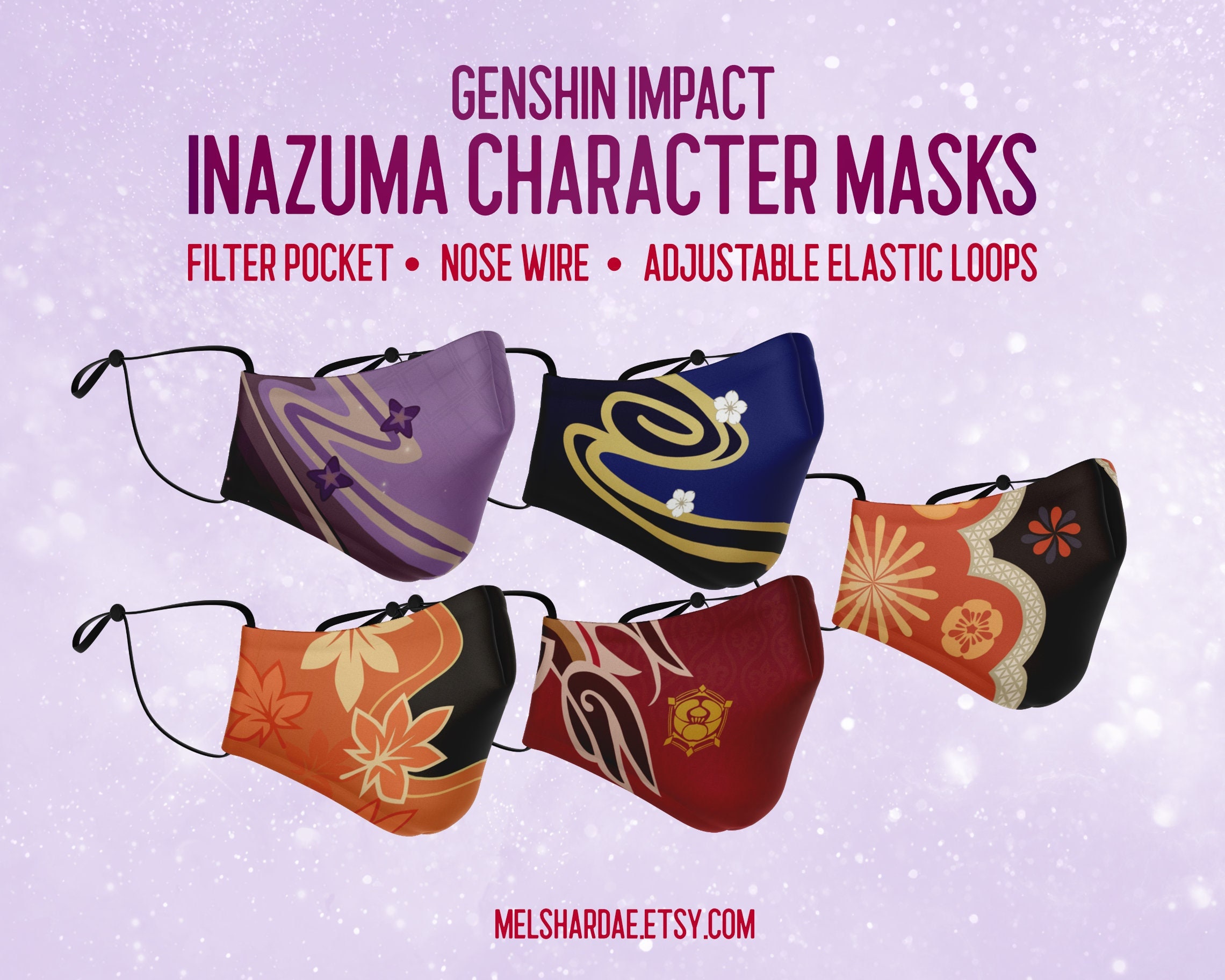 Genshin Impact Inazuma Character Masks | Etsy Canada