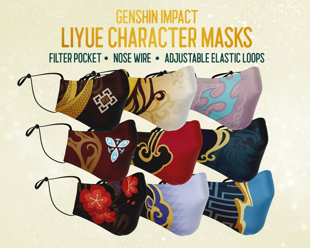 Genshin Impact Liyue Character Masks - Etsy