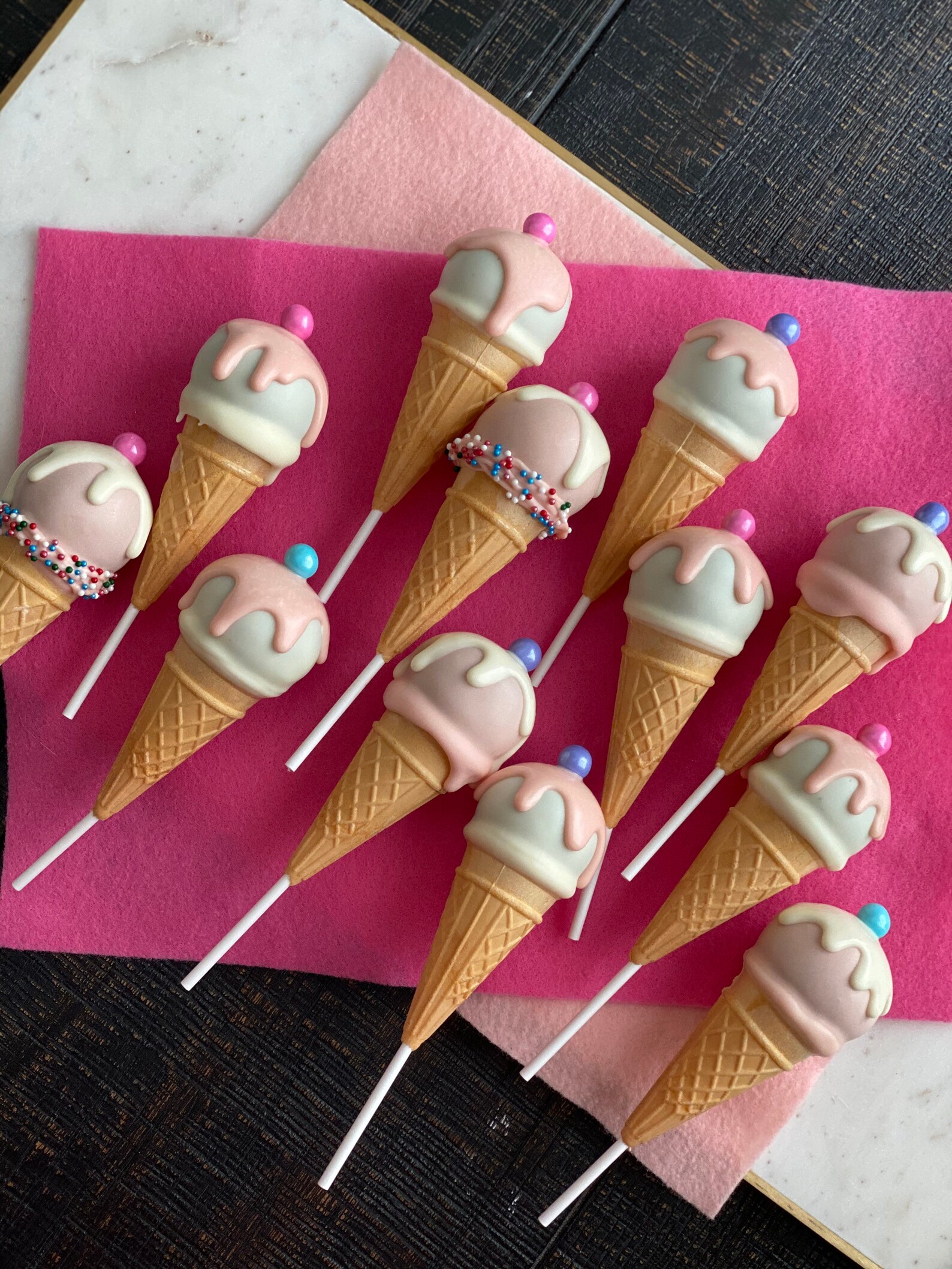12 Chocolate Flavor Ice Cream Cake Pops/Ice Cream Party/Summer | Etsy