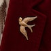 Bird Pin/bird Brooch/swallow Pin/golden Bird Pin/brass - Etsy