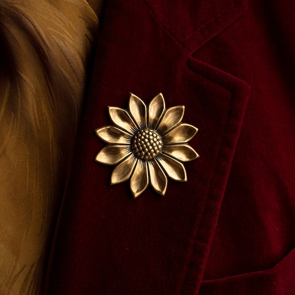 Sunflower Brooch - Etsy