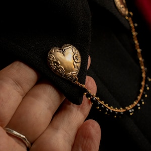 Heart Collar Pin/heart Chain Pin/heart Pin/romantic Heart Pin/beaded ...