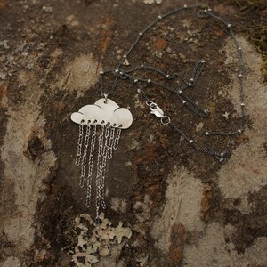 Rain Cloud Necklace/rain Necklace/cloud Necklace/rain Jewelry/cloud Jewelry/dangle Necklace/boho ...