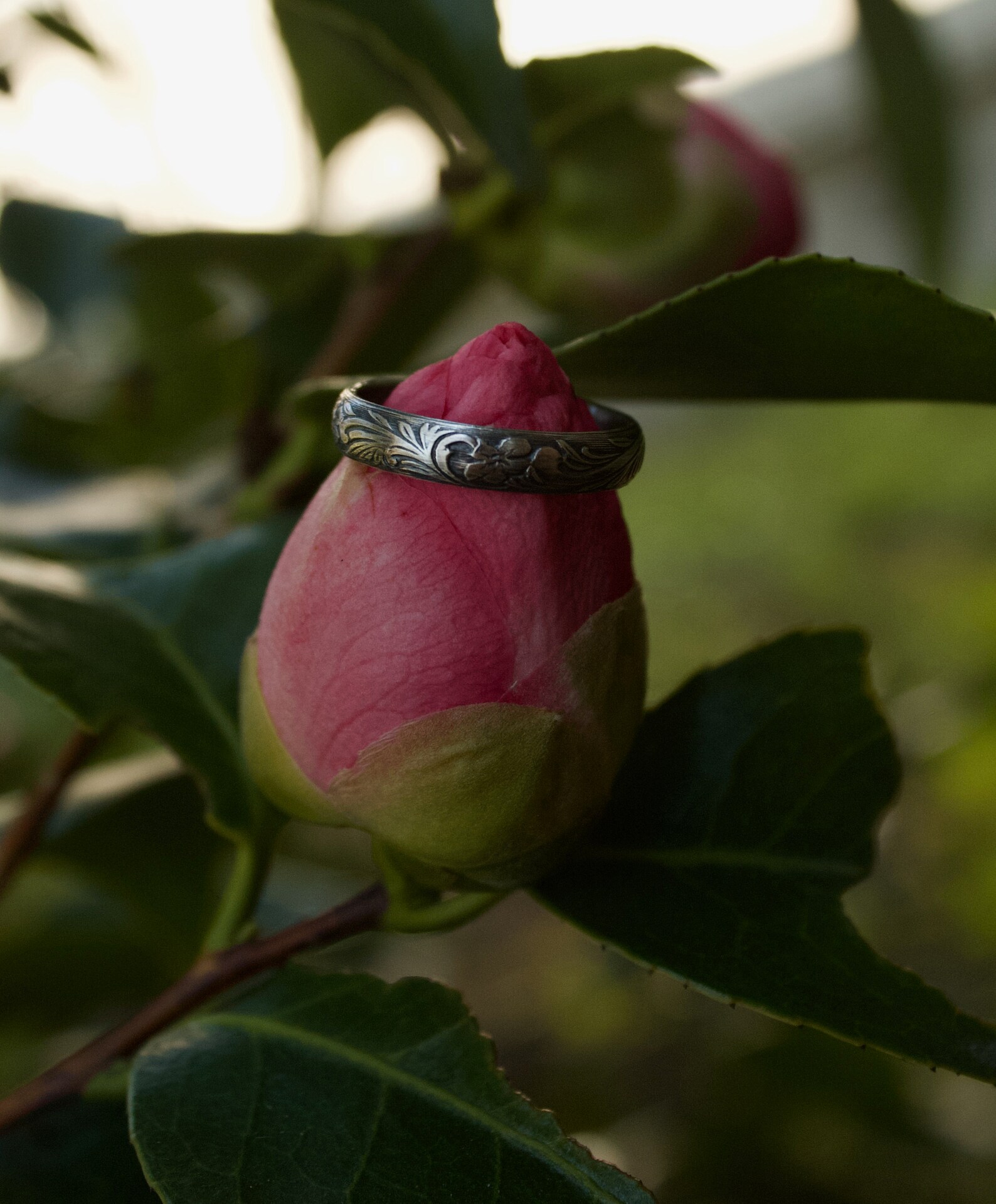 Flower Ring/floral Ring/flower Band/floral Band/sterling | Etsy