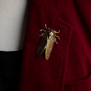 Cicada Brooch: Solid Brass Vintage Style Insect Pin - Etsy