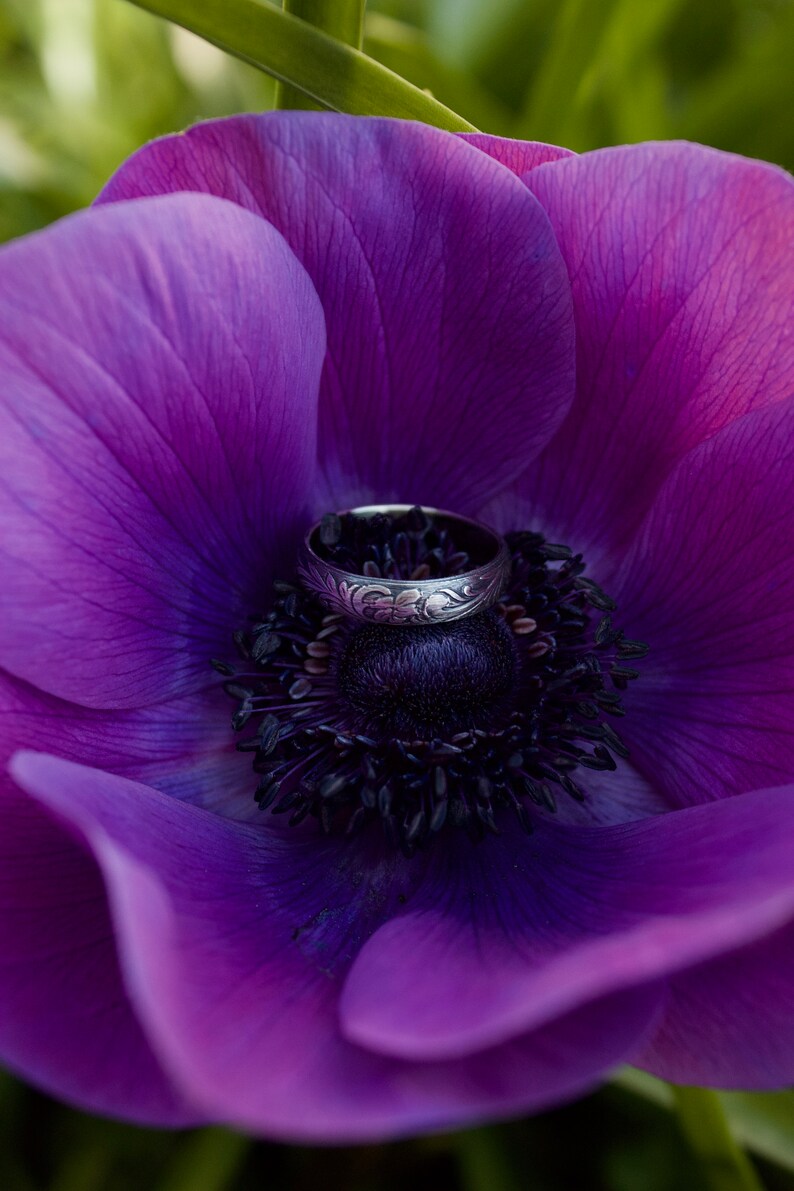 Flower Ring/floral Ring/flower Band/floral Band/sterling - Etsy