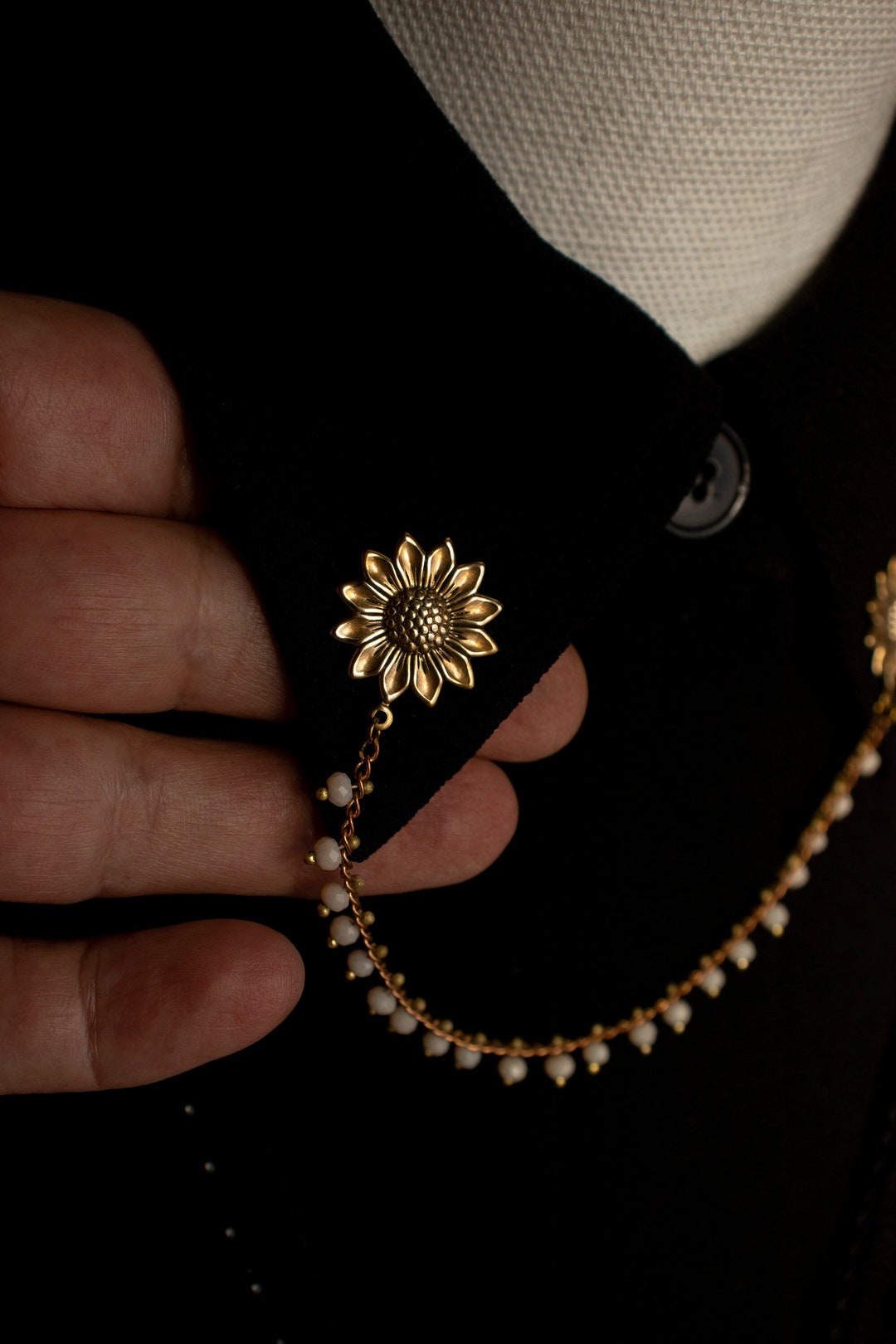Daisy Collar Pin/daisy Chain Pin/sunflower Chain Pin/daisy Pin/daisy ...