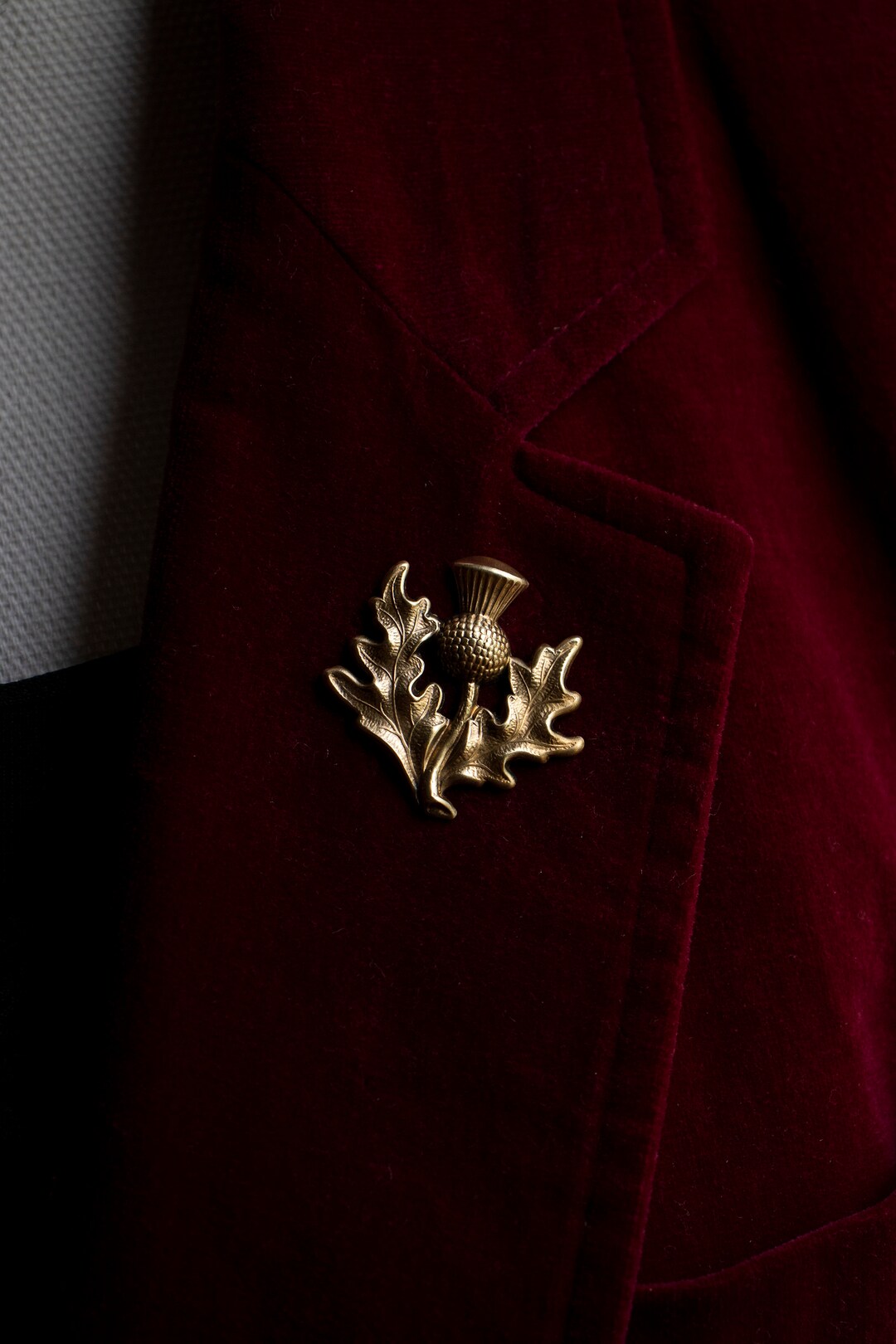 Thistle Pin: Solid Brass Scottish Lapel Brooch - Etsy