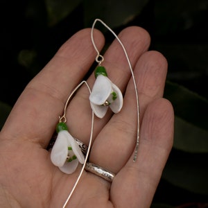 Snowdrop Earrings/flower Earrings/glass Snowdrop Earrings/snowdrop ...