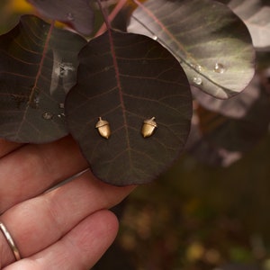 Acorn Brooch: Solid Brass Vintage Style Oak Leaf Lapel Pin - Etsy