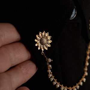 Daisy Collar Pin/daisy Chain Pin/sunflower Chain Pin/daisy Pin/daisy ...