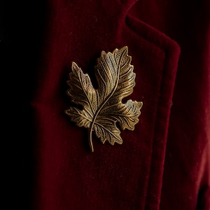Leaf Pin/leaf Brooch/maple Leaf Pin/maple Leaf Brooch/botanical Pin ...