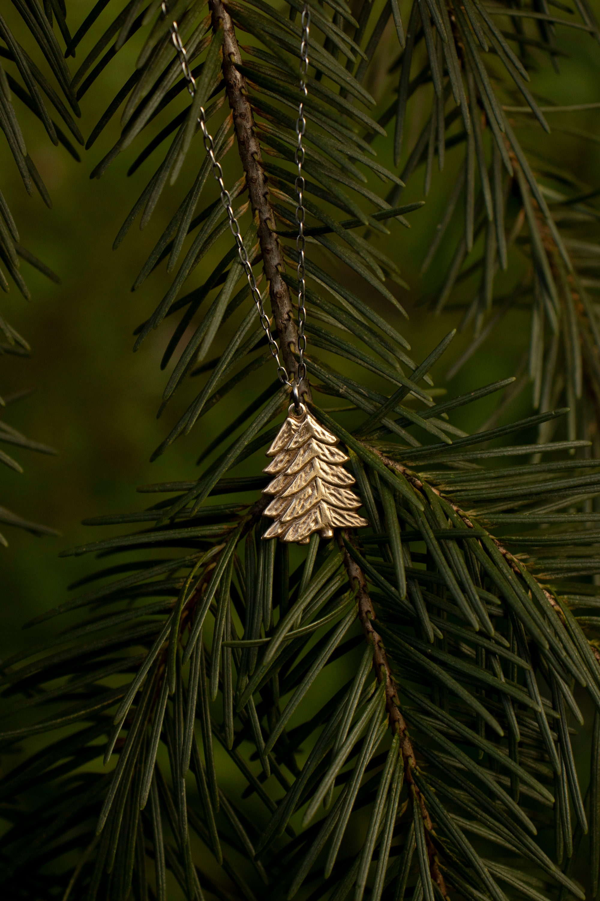 Tree Pendant Necklace: Solid Brass With Solid Sterling Silver Chain - Etsy