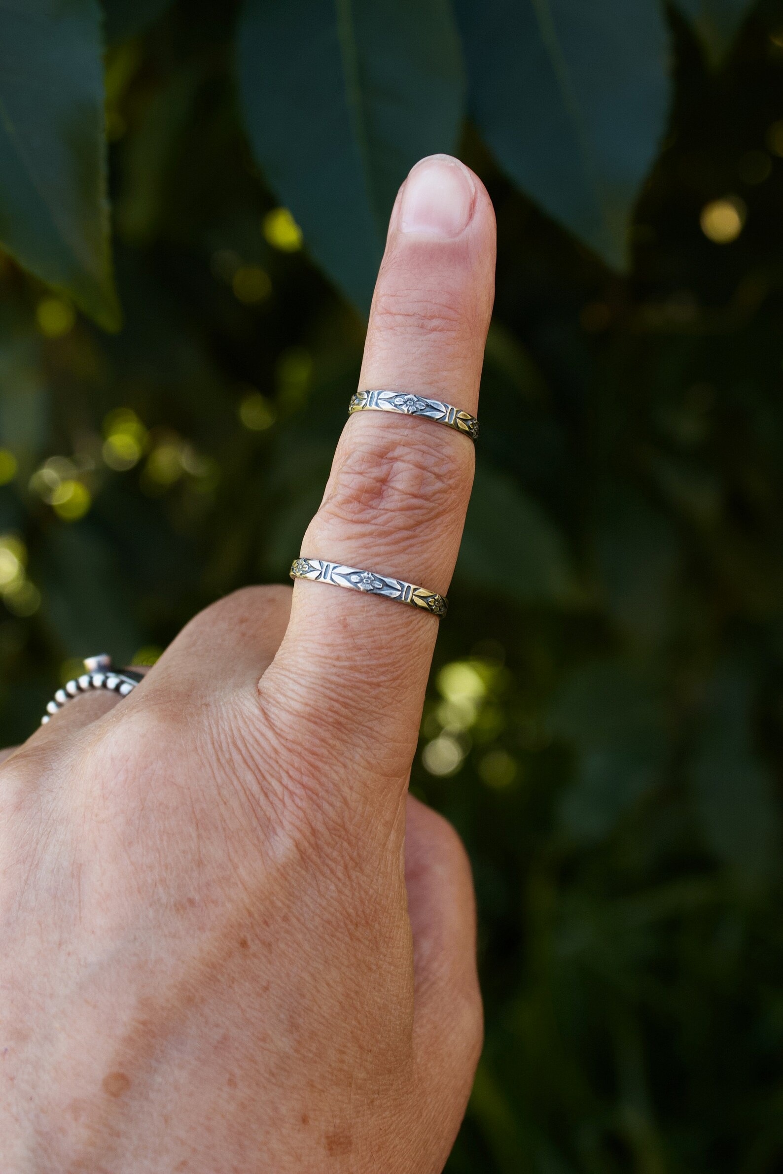 Flower Ring/floral Ring/stacking Ring/flower Band/floral - Etsy