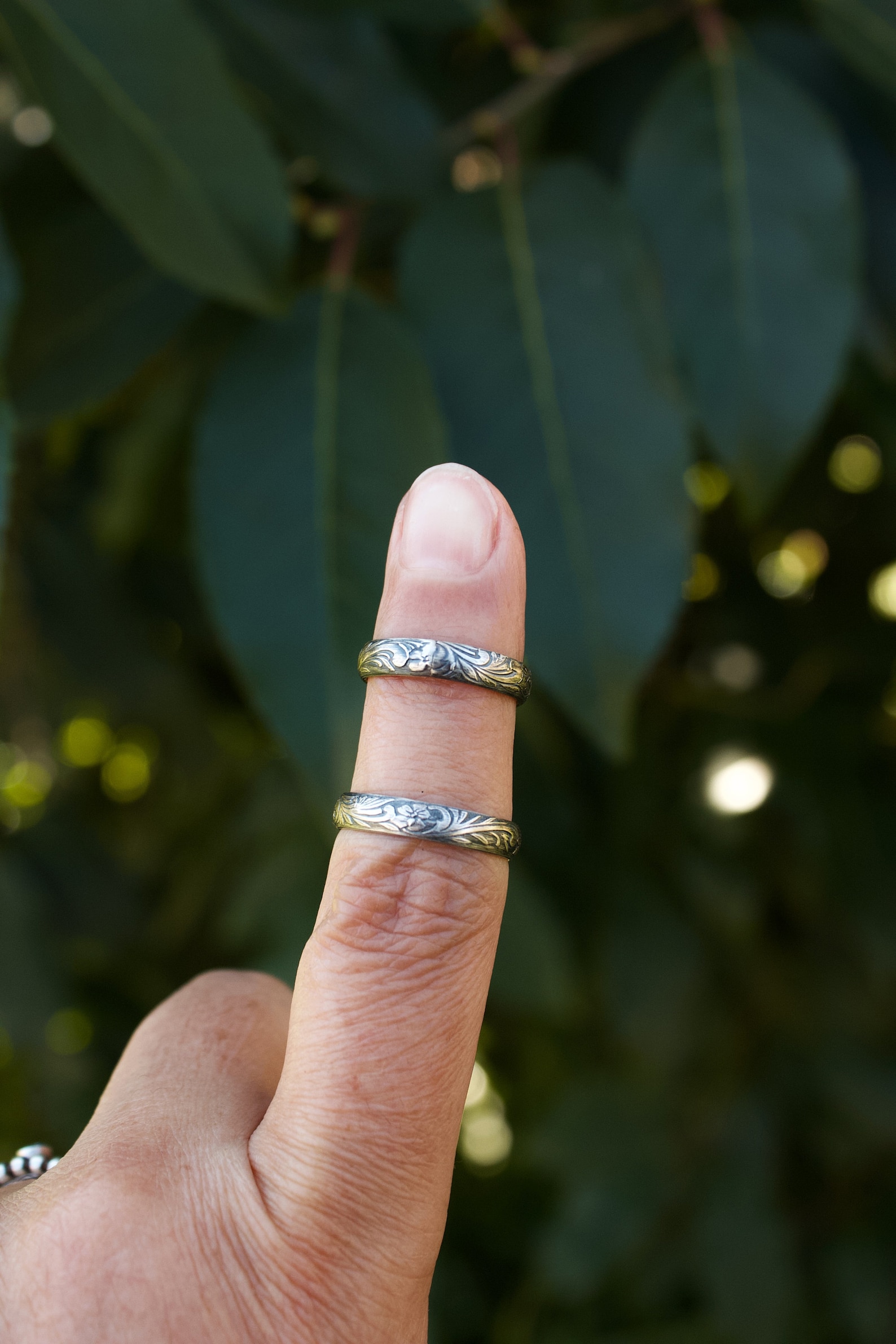 Flower Ring/floral Ring/flower Band/floral Band/sterling | Etsy