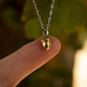 Tiny Acorn Necklace/acorn Necklace/acorn Jewelry/golden Acorn Necklace ...