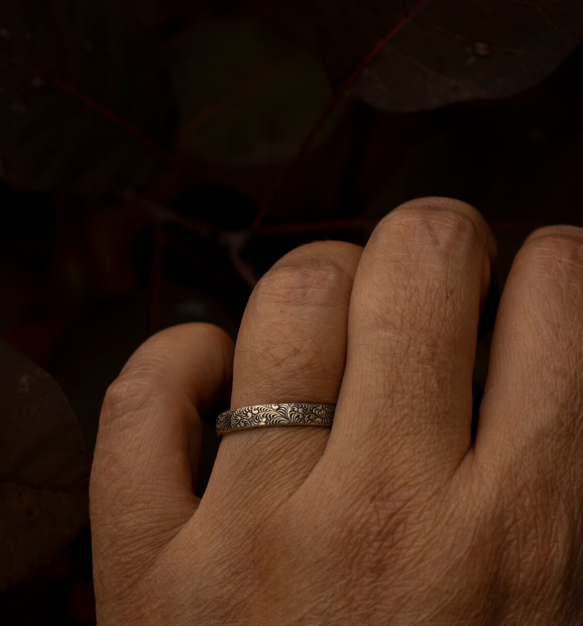 Feathery Fern Band/fern Ring/fern Band/feather Band/feather | Etsy