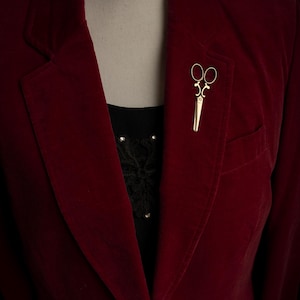 Scissors Pin: Solid Brass, Victorian Style Craft Person Brooch - Etsy