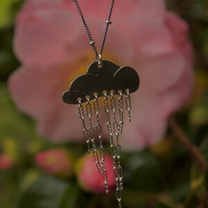Rain Cloud Necklace/rain Necklace/cloud Necklace/rain Jewelry/cloud Jewelry/dangle Necklace/boho ...